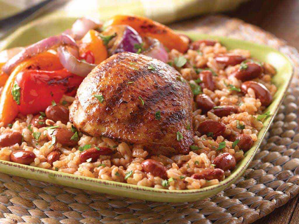 Adobo Grilled Chicken with Easy Rice and Beans | PERDUE®